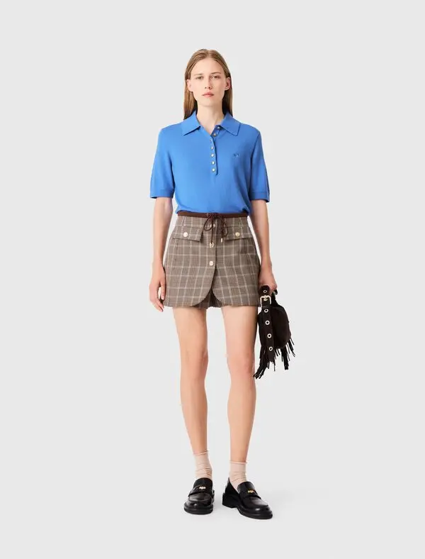 Maje Layered-effect Suit Shorts - Brown