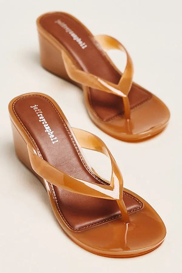 Jeffrey Campbell Gigabyte Wedge Sandals - Caramel