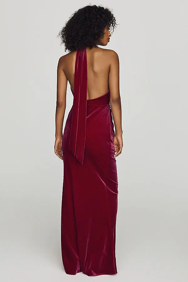 Mac Duggal Halter-neck Maxi Dress