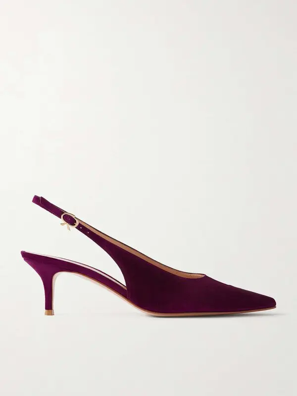 GIANVITO ROSSI Robbie Sling 55 Kitten Heel Slingback Pumps - Purple