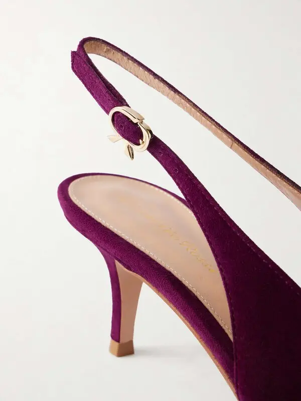 GIANVITO ROSSI Robbie Sling 55 Kitten Heel Slingback Pumps