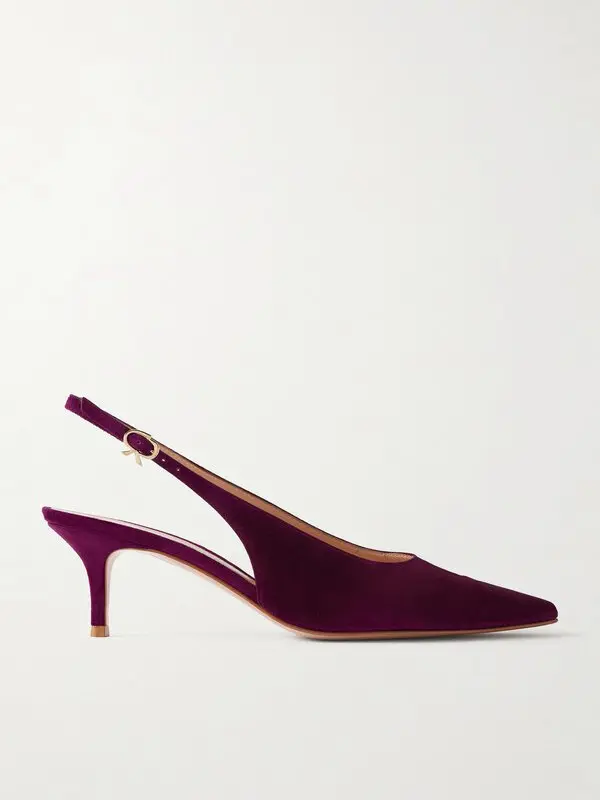 GIANVITO ROSSI Robbie Sling 55 Kitten Heel Slingback Pumps - Purple
