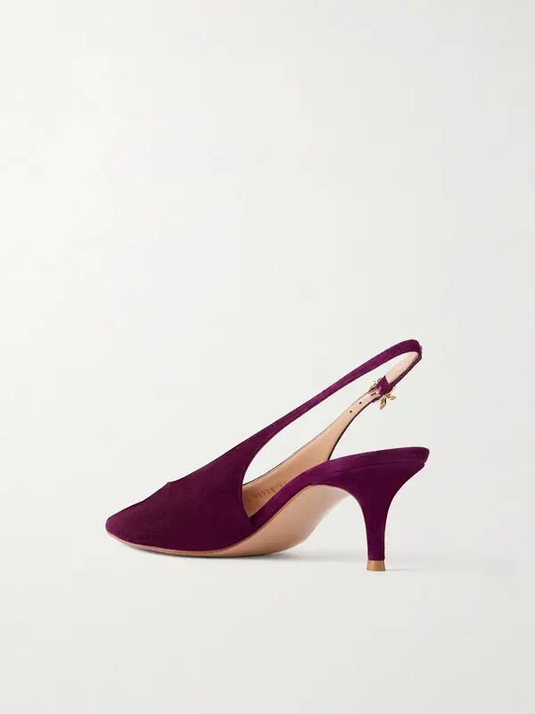 GIANVITO ROSSI Robbie Sling 55 Kitten Heel Slingback Pumps - Purple