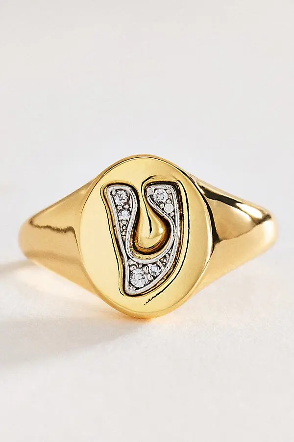 Anthropologie Signet Monogrm Rg - V