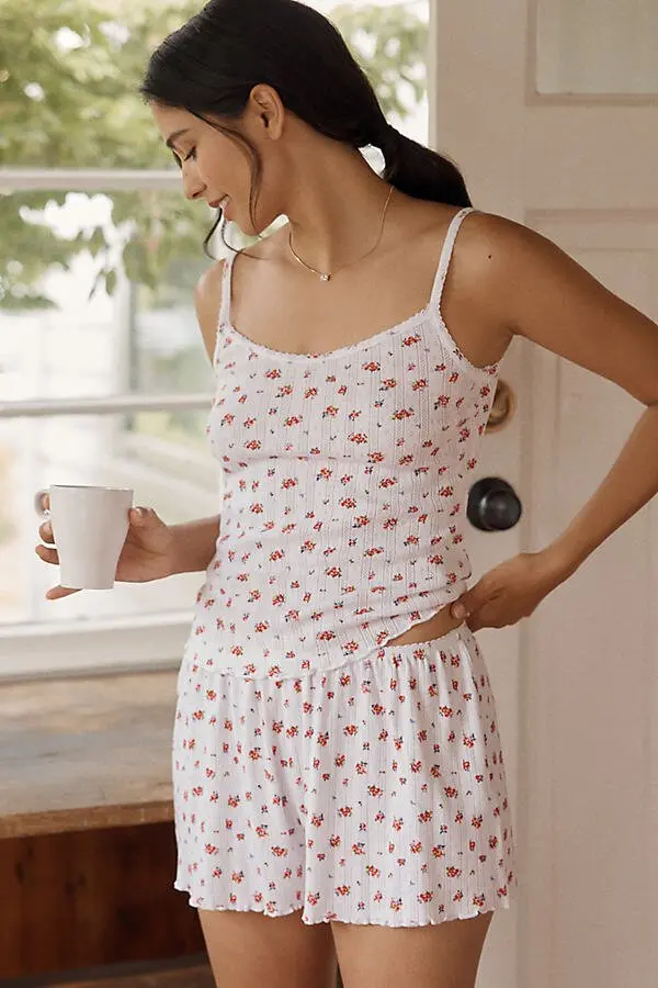 PAPINELLE Imogen 100% Cotton Pointelle Cami - White
