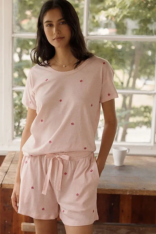 PAPINELLE Jada Organic Cotton Posy Pajama Set - Pink