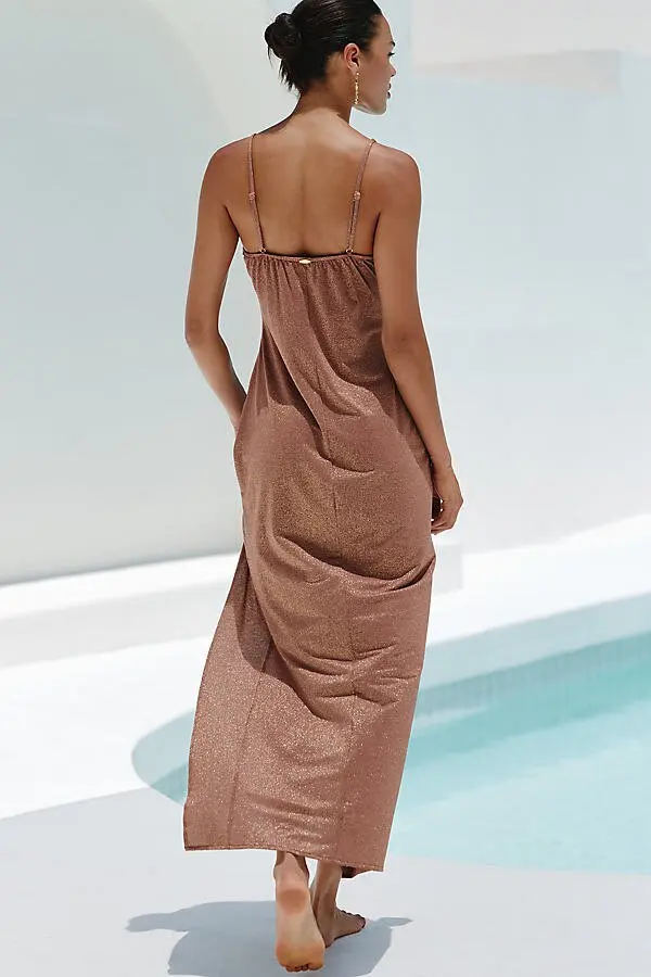 Luli Fama Side-slit Midi Dress