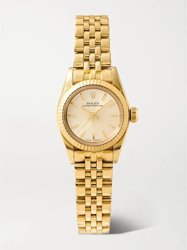 WIND VINTAGE Rolex Vintage 1981 Oyster Perpetual Automatic 18 Karat Watch