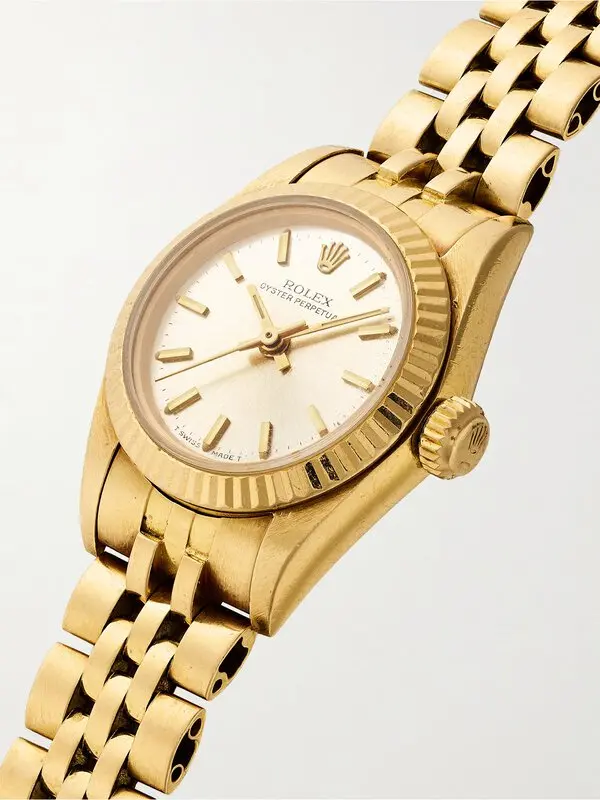 WIND VINTAGE Rolex Vintage 1981 Oyster Perpetual Automatic 18 Karat Watch