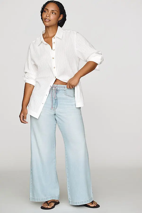 Anthropologie Pilcro Ellis High-rise Wide-leg Jeans