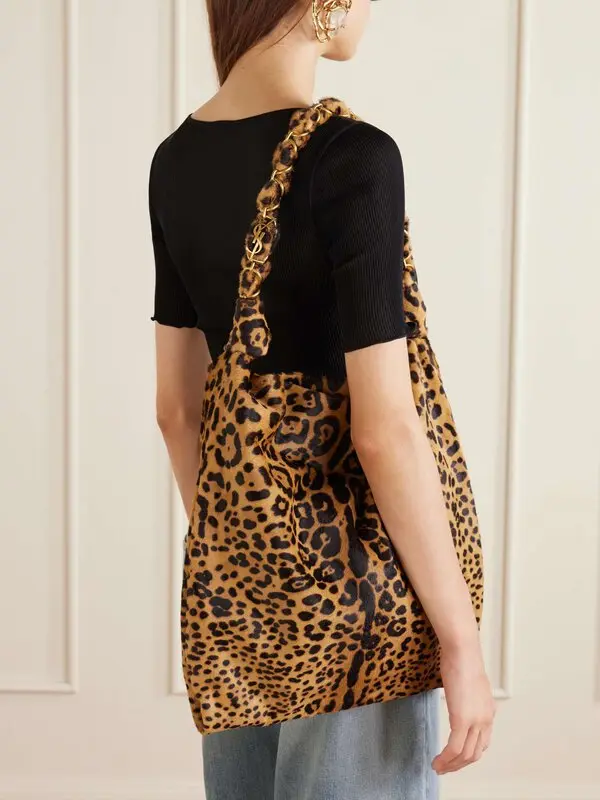 Saint Laurent Amalia Leopard-print Leather Shoulder Bag