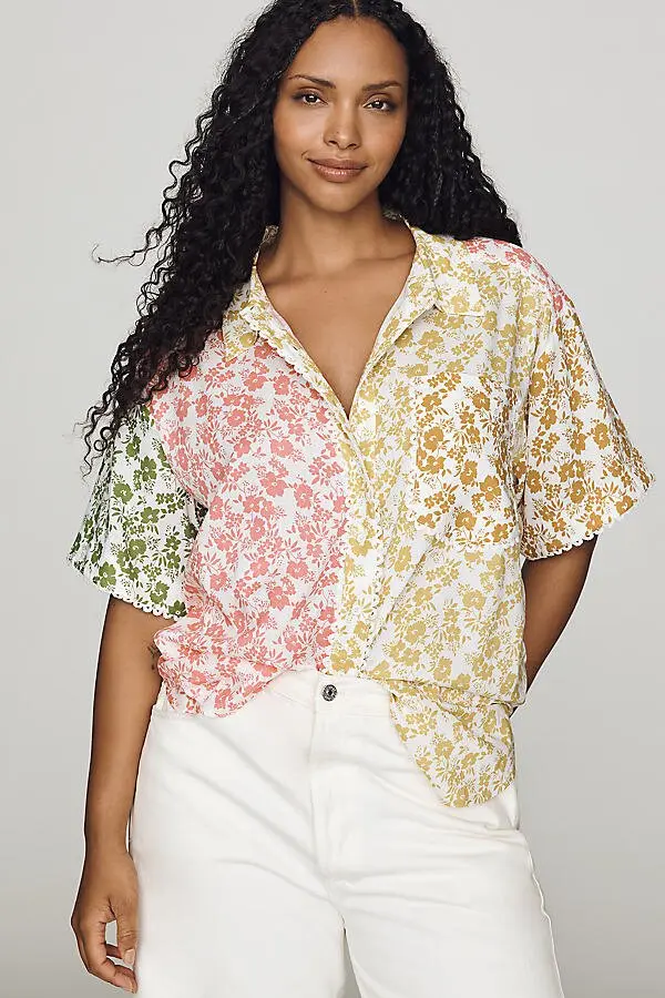 English Factory Floral Button Down Shirt