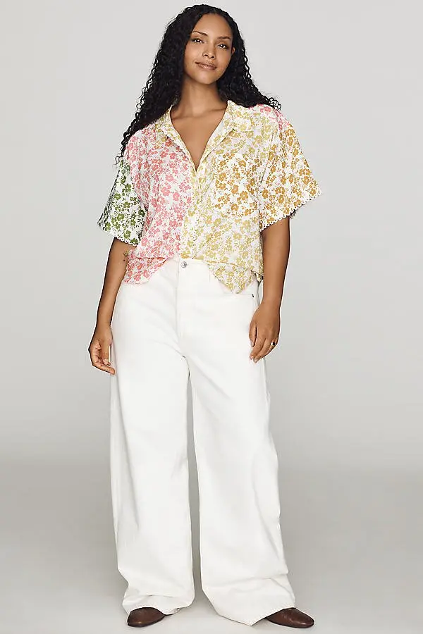 English Factory Floral Button Down Shirt