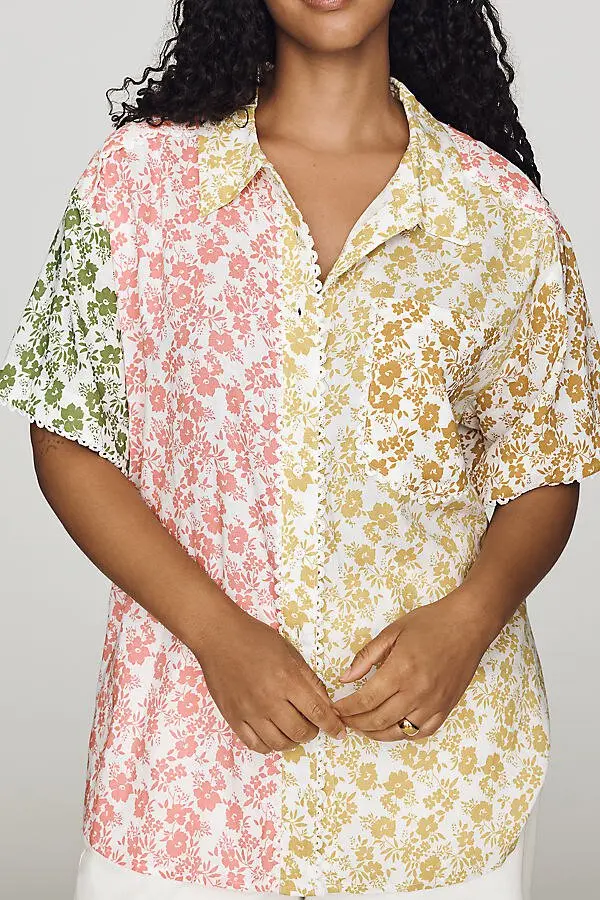 English Factory Floral Button Down Shirt