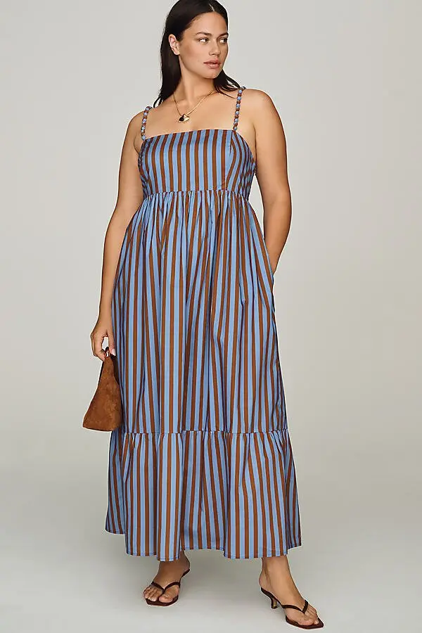 English Factory Tiered Maxi Dress With Stripes