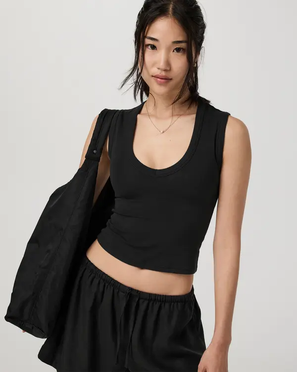 Vuori Everyday Cotton Stretch Tank Top - Black