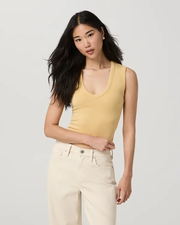 Vuori Everyday Cotton Stretch Tank Top - Butter