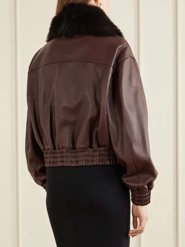 Nour Hammour Ellery Shearling-trimmed Leather Jacket