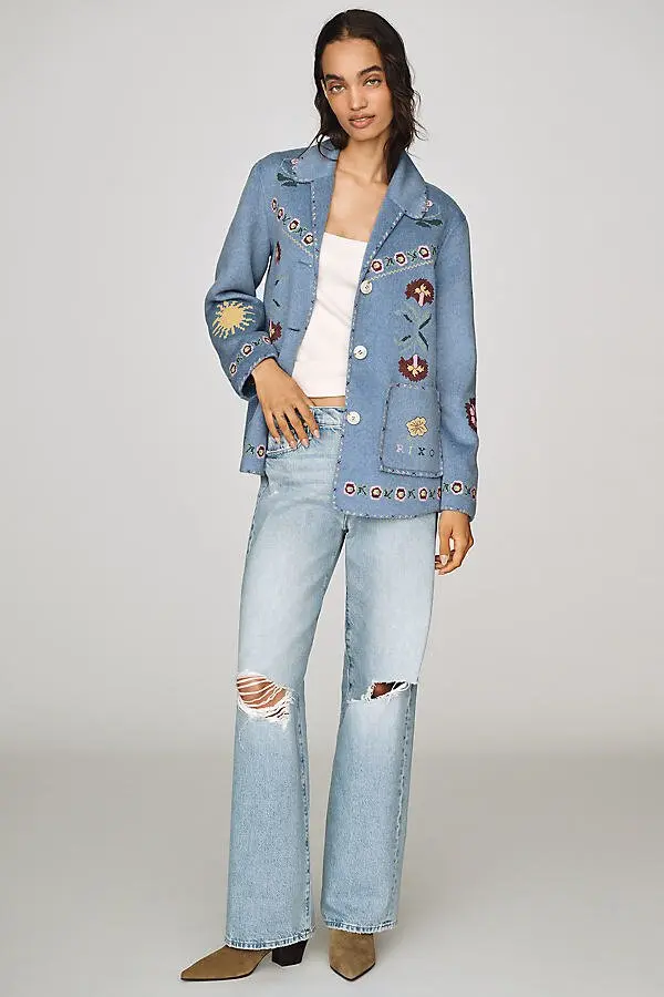 Rixo Tashia Juliette Embroidered Jacket