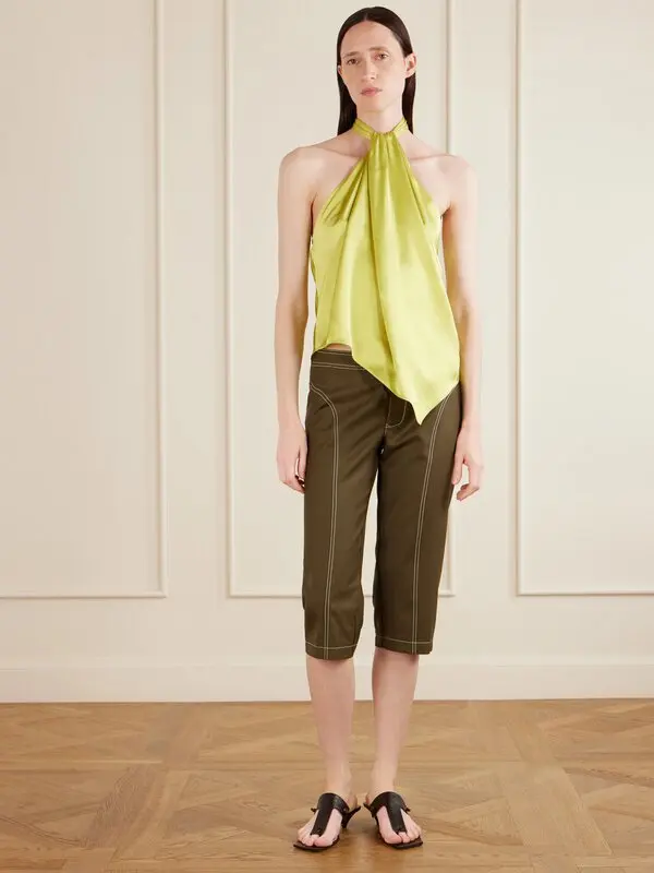 Aflalo Zuri Twill Skinny-leg Capri Pants - Green
