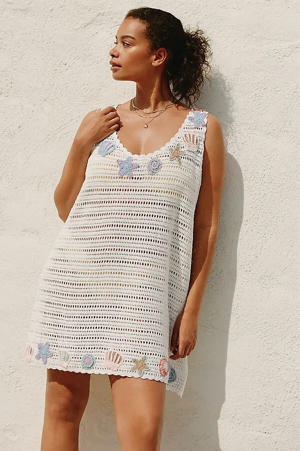 JACQUIE THE LABEL Plus Seaside Crochet Tank Top