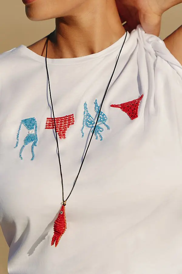 JACQUIE THE LABEL Beaded T-shirt