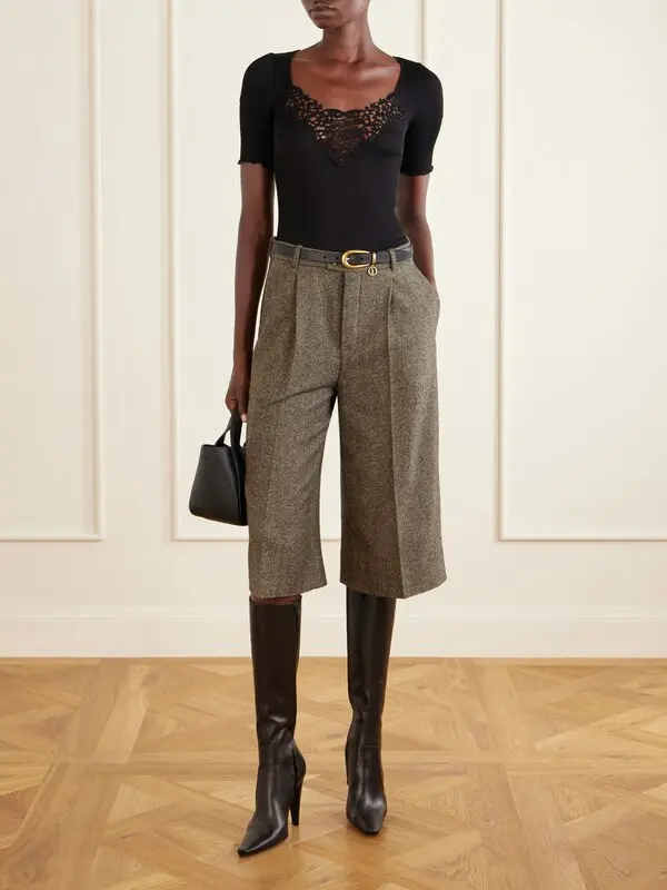Saint Laurent 77 110 Leather Knee High Boots