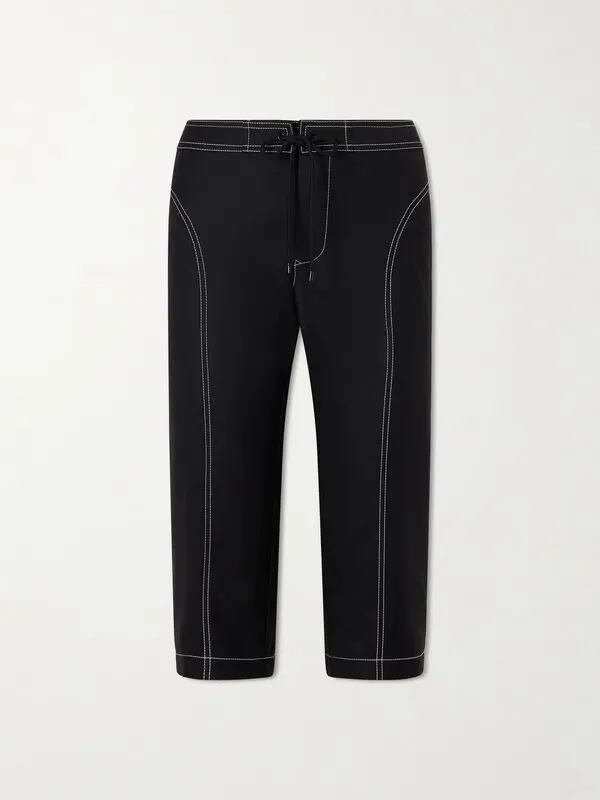 Aflalo Zuri Wool-twill Skinny-leg Capri Pants - Black