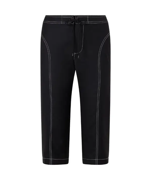 Aflalo Zuri Wool-twill Skinny-leg Capri Pants - Black