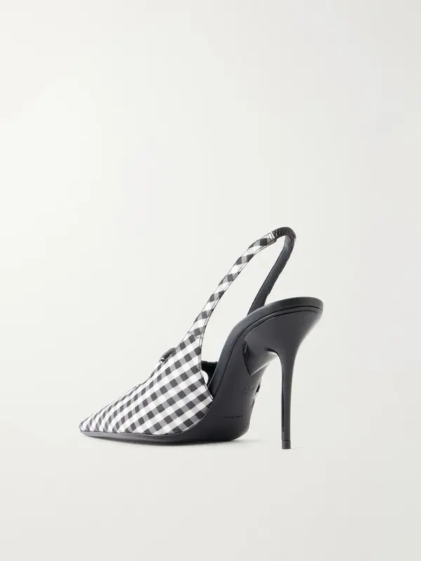 Alaïa Checked Canvas Slingback Pumps