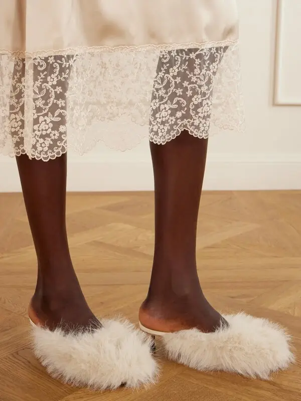 Simone Rocha Plush Mules - Neutrals