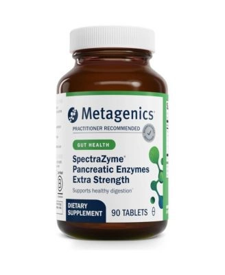 METAGENICS Spectrazyme High Potency Pancreatic Enzyme Supplement Supports Digestion Of Proteins Fats Carbohydrates 90 Capsules - No Color