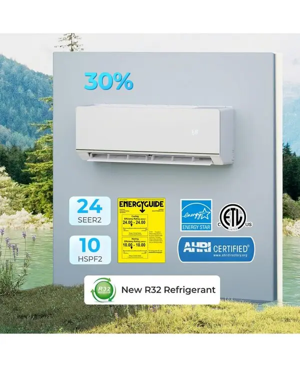 SUGIFT 12000 Btu 24 Seer2 208-230v Energy Star Ductless Mini Split Heat Pump