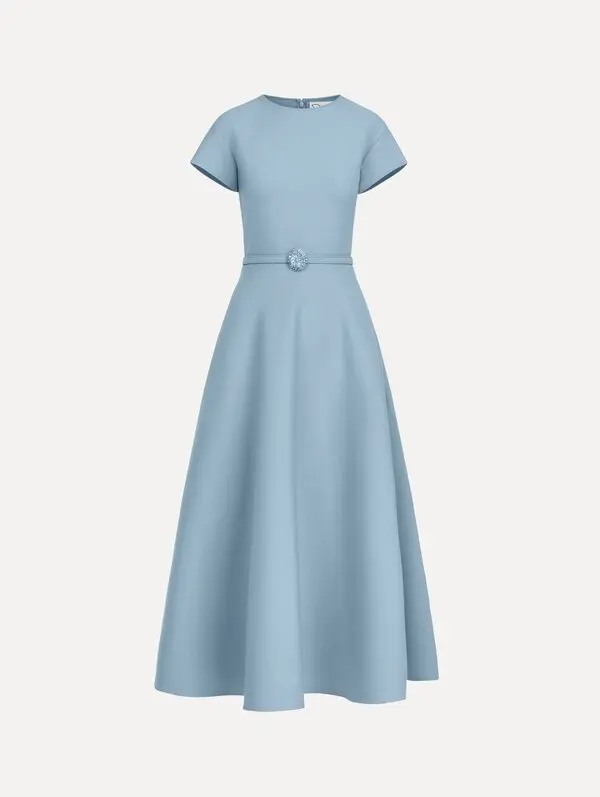 Oscar De La Renta Wool Cap Sleeve Dress