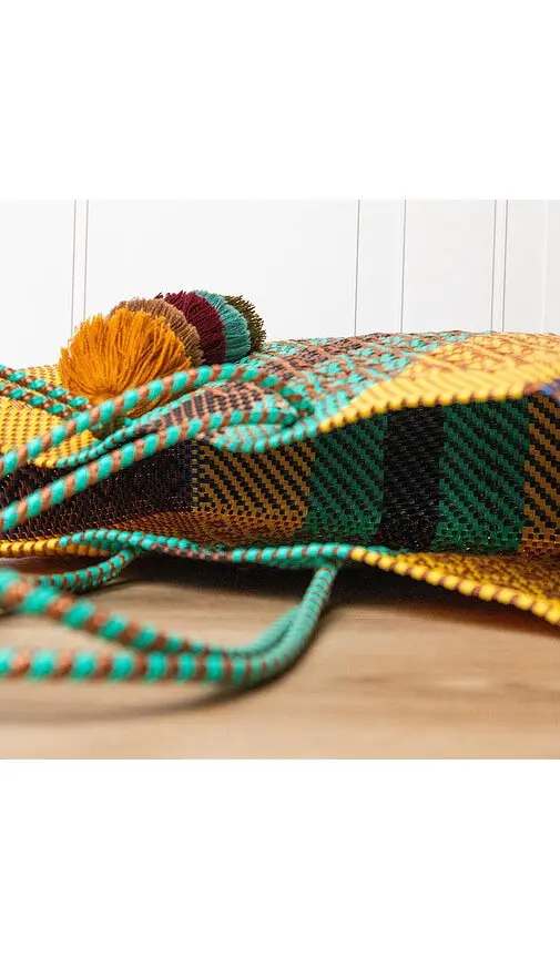 VERVE CULTURE Woven Tote Bag With Tassel Detail