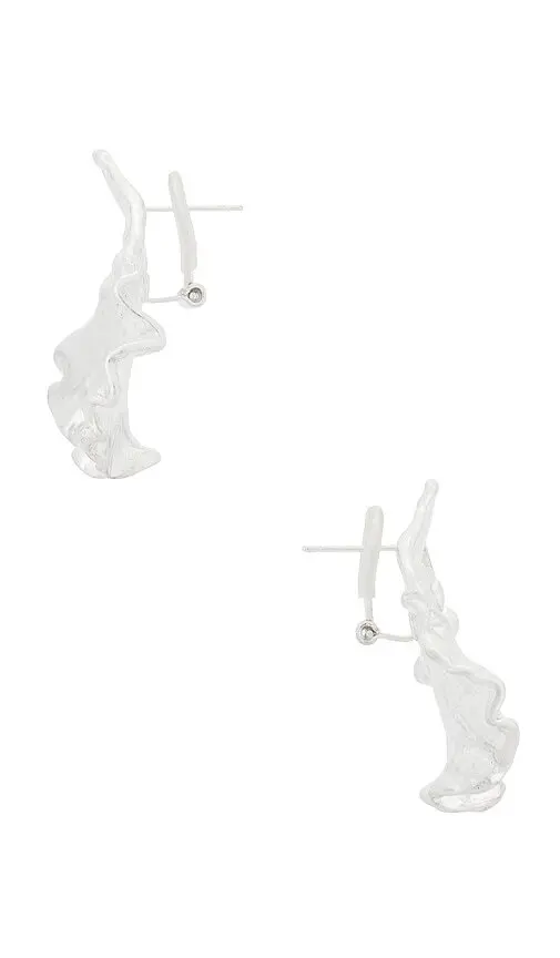 Cult Gaia Iris Earring In Metallic Silver