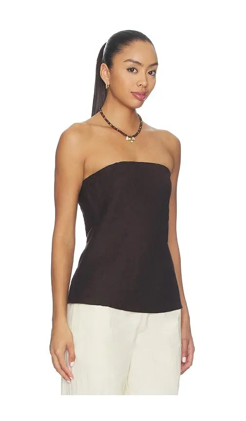 Donni. Linen Tube Top - Espresso