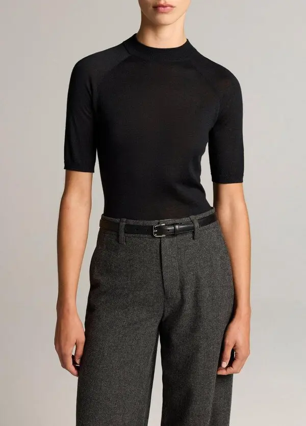 Vince Cashmere-silk Mock-neck Raglan Sweater - Black
