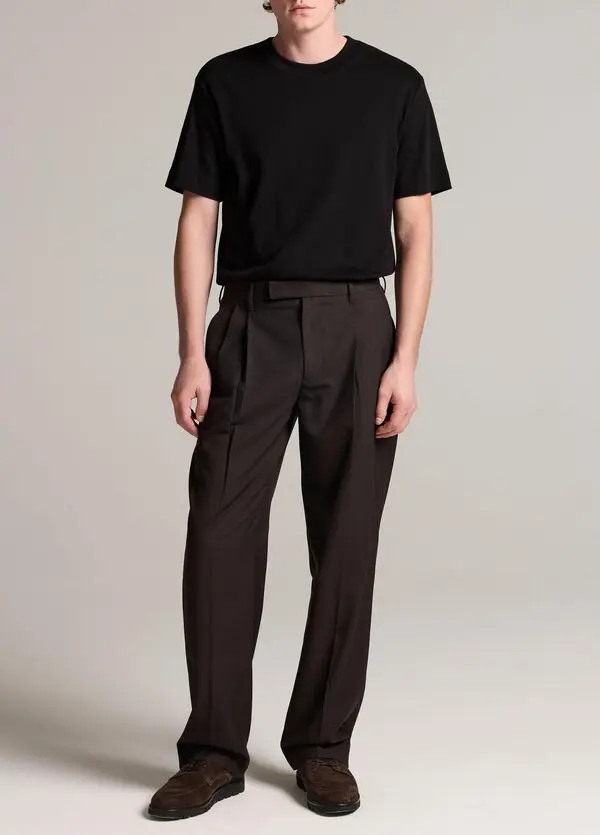 Vince Louie Relaxed Twill Double-pleated Trousers - Arabica