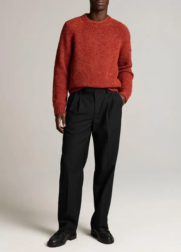 Vince Louie Relaxed Twill Double-pleated Trousers - Black