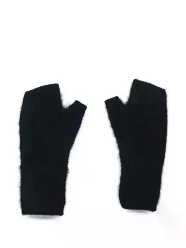 THOM KROM Brushed Cashmere Fingerless Gloves - Black