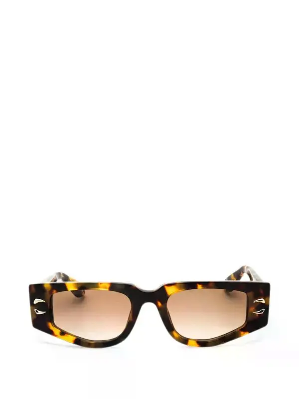 Roberto Cavalli Tortoiseshell-effect Rectangle-frame Sunglasses