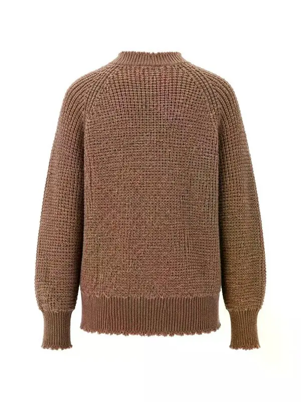 Dsquared2 Waffle-knit Distressed-effect Sweater - Brown
