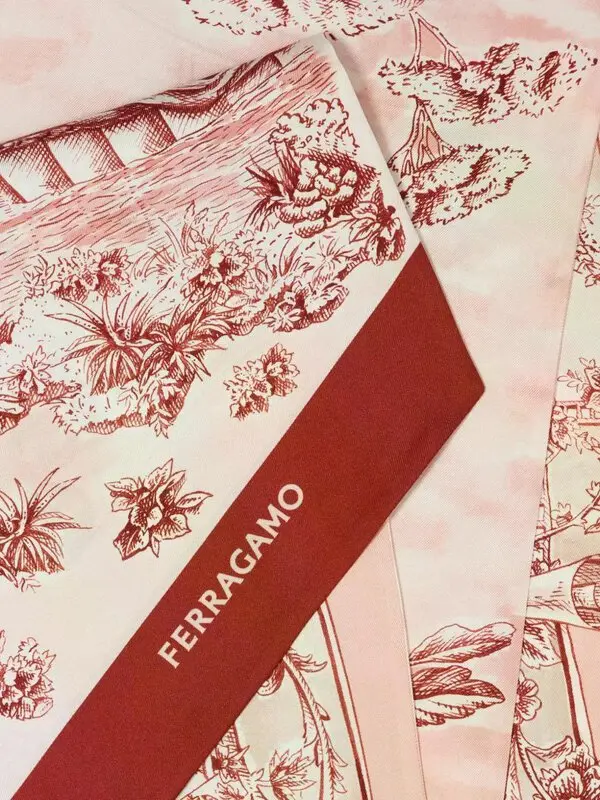 FERRAGAMO Voyage-print Pointed-tip Scarf