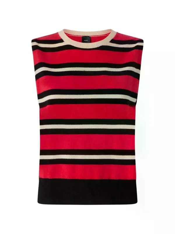Pinko Striped Knitted Vest - Red