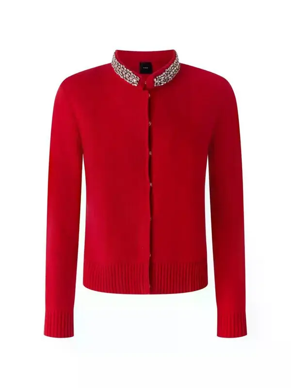 Pinko Embellished-collar Cardigan - Red