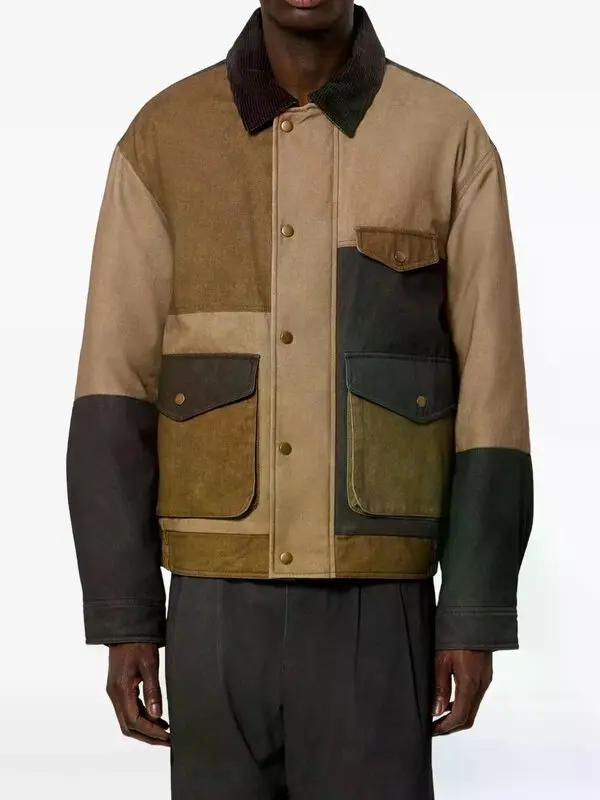 MARANT Patchwork Corduroy Collar Jacket - Brown