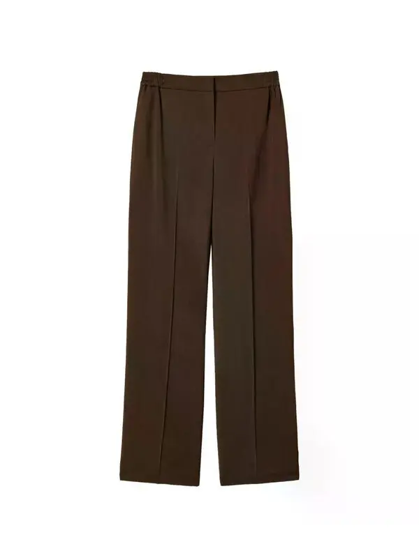 TWINSET Straight Twill Trousers With Pockets - Brown