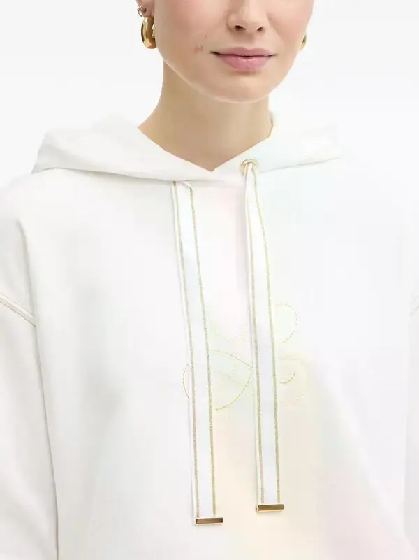 Luisa Spagnoli Drawstring Embroidered Hoodie