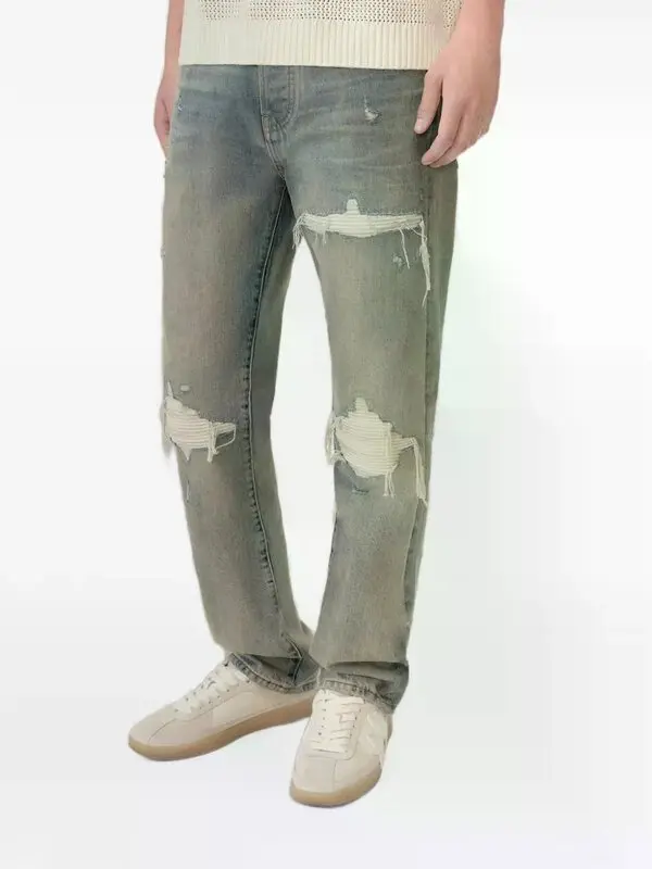 Amiri Mx1 Straight-leg Jeans With Distressed Finish